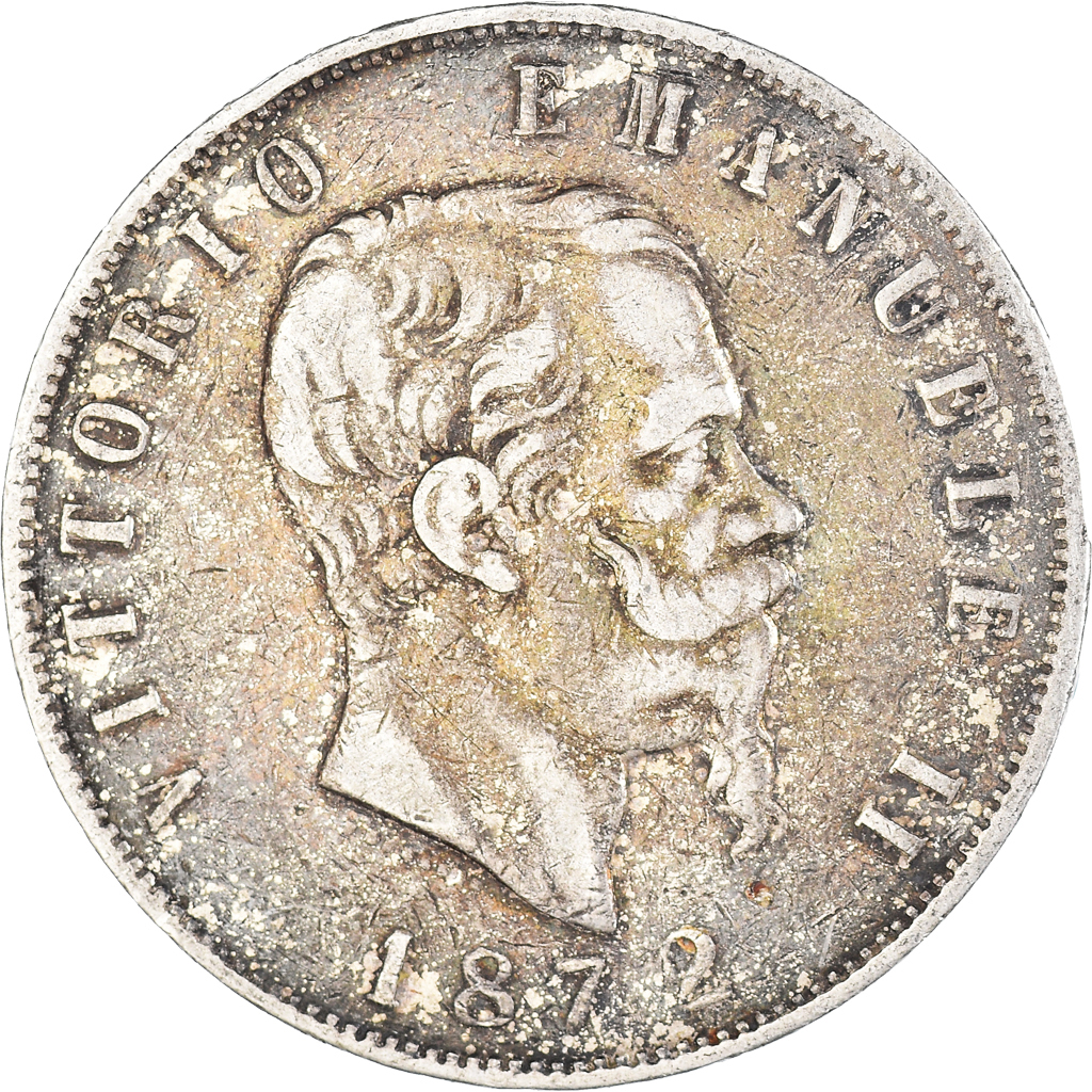 Coin, Italy, Vittorio Emanuele II, 5 Lire, 1872, Milan, , Silver