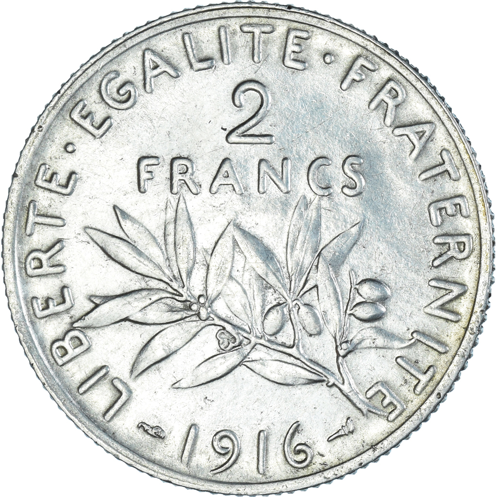 Coin, France, Semeuse, 2 Francs, 1916, Paris, , Silver, KM:845.1