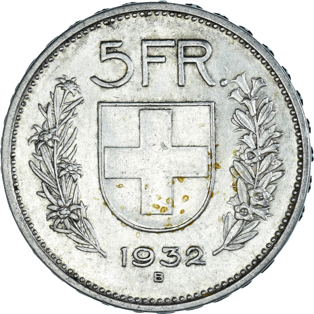 Coin, Switzerland, 5 Francs, 1932, Bern, , Silver, KM:40 | European Coins