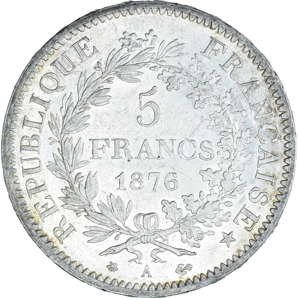 Coin, France, Hercule, 5 Francs, 1876, Paris, , Silver, KM:820.1