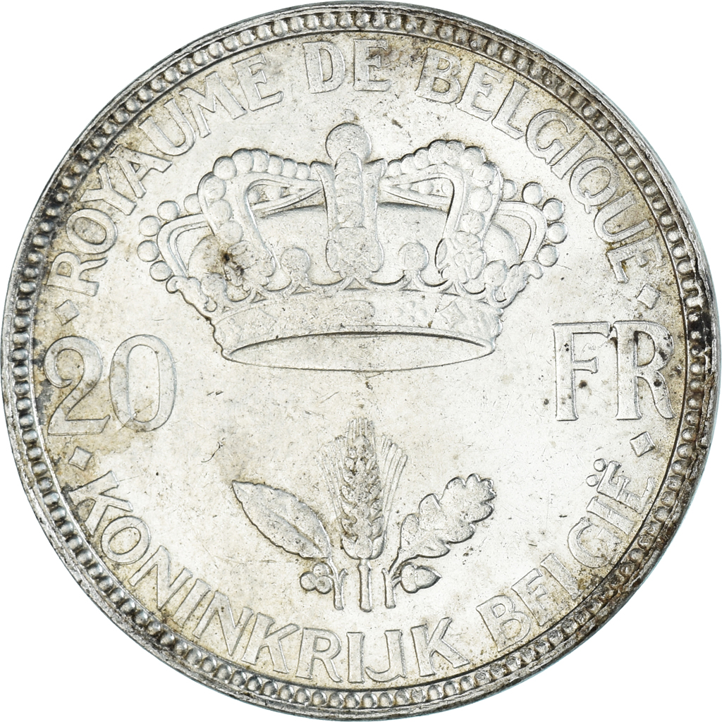 Coin, Belgium, 20 Francs, 20 Frank, 1935, , Silver, KM:105 | European Coins