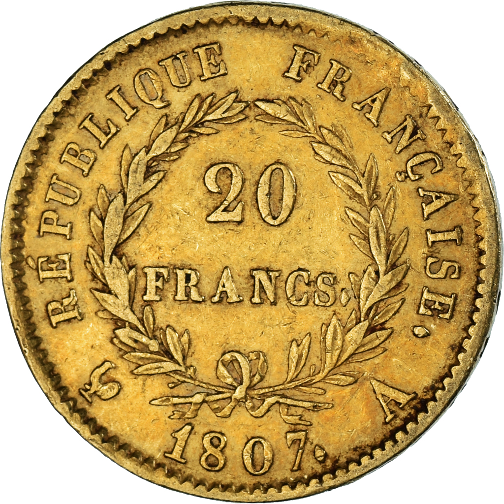 Coin, France, Napoléon I, 20 Francs, 1807, Paris, , Gold, KM:A687.1