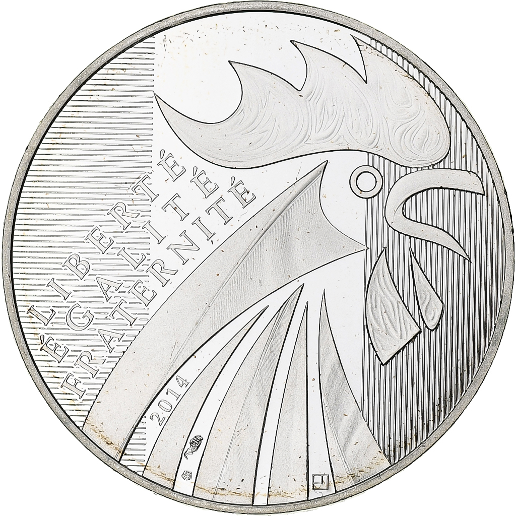 France, 10 Euro, 2014, Coq, , Silver, Gadoury:EU656 | European Coins