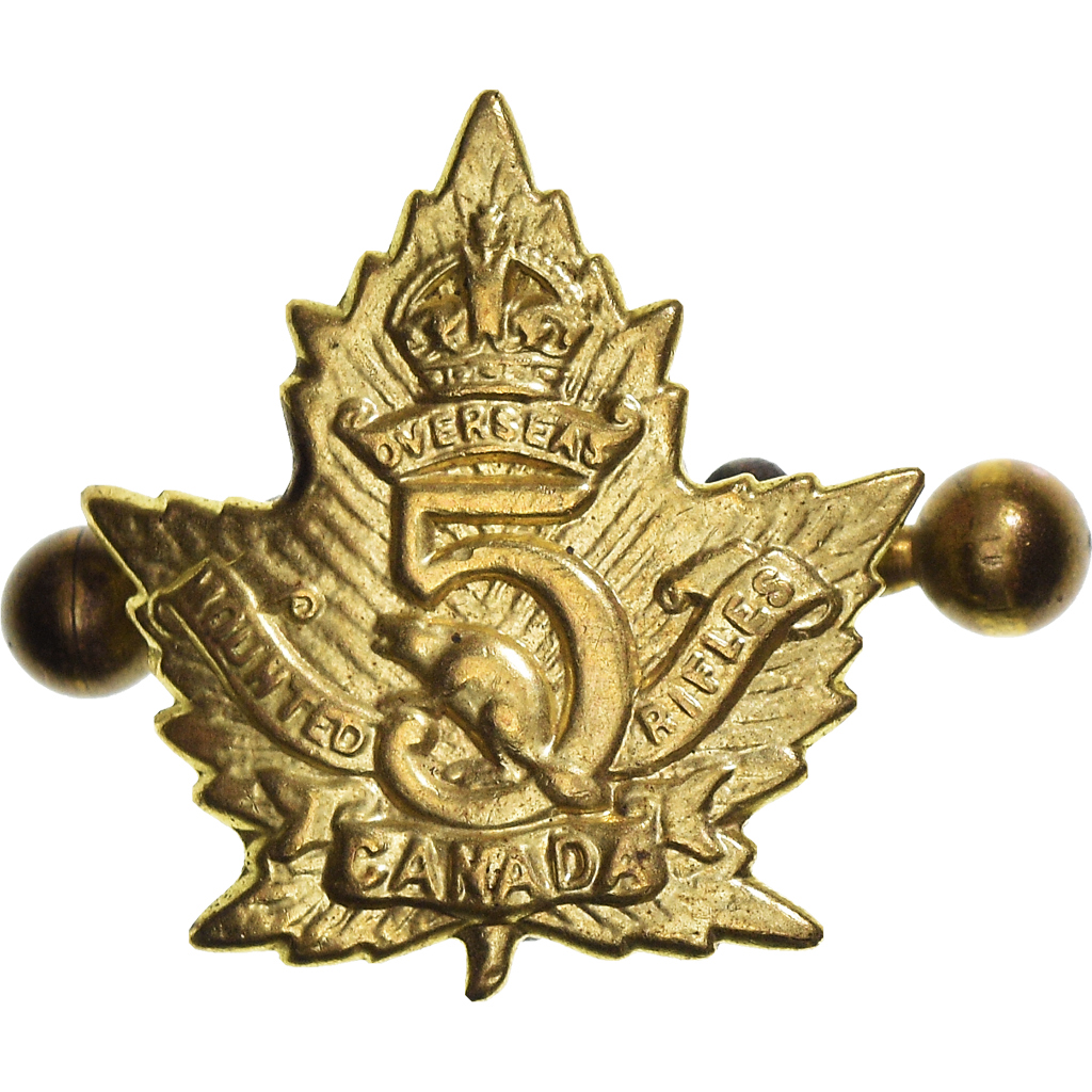 Canada, Canadian 5th Mounted Rifles, Cap Badge, 1914-1918, Excellent ...