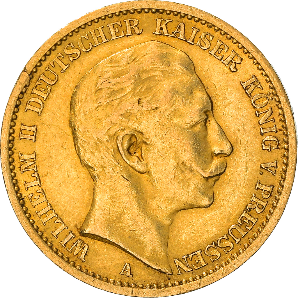 Coin, German States, PRUSSIA, Wilhelm II, 20 Mark, 1909, Berlin,