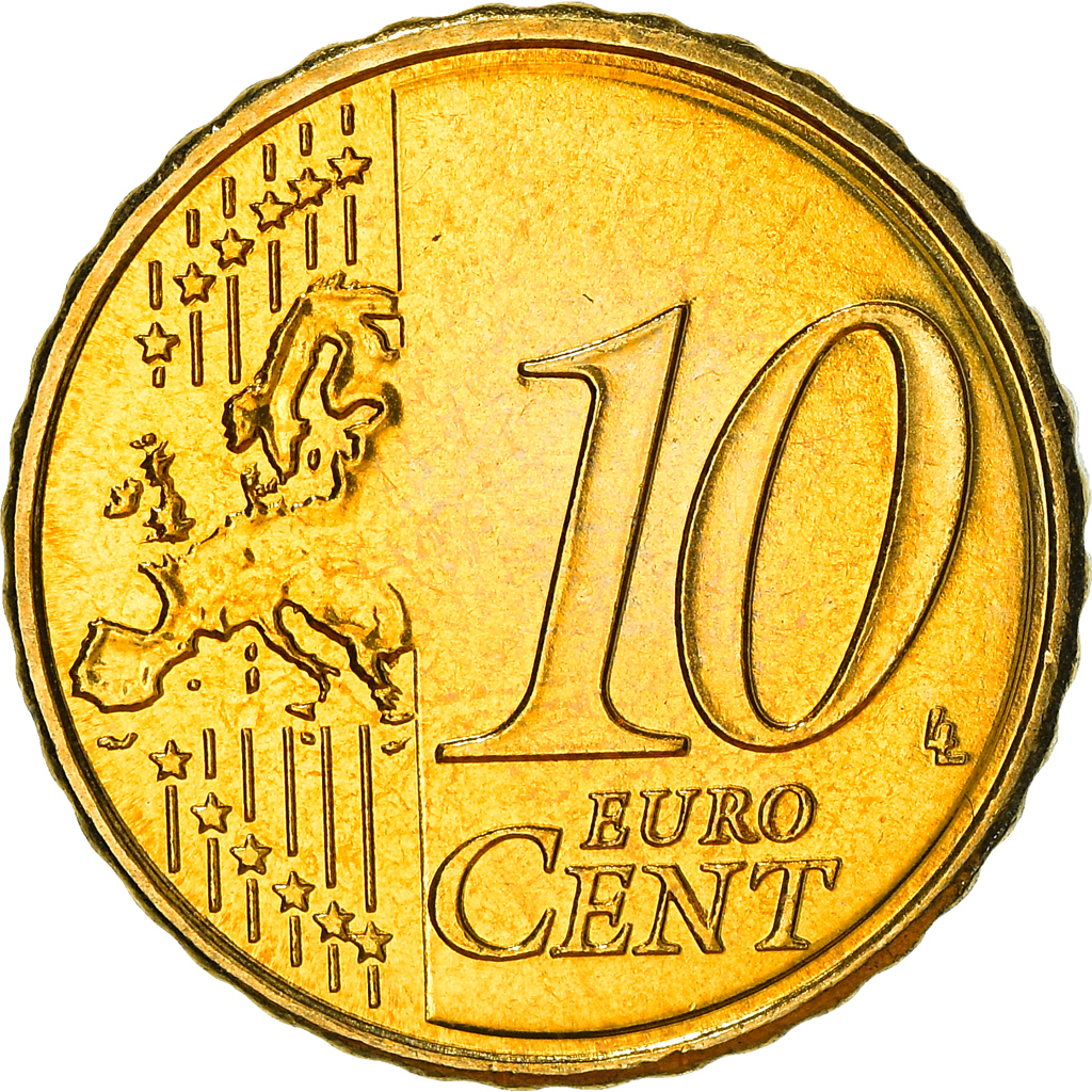 France, 10 Euro Cent, 2010, Paris, BU, , Brass, KM:1410 | European Coins