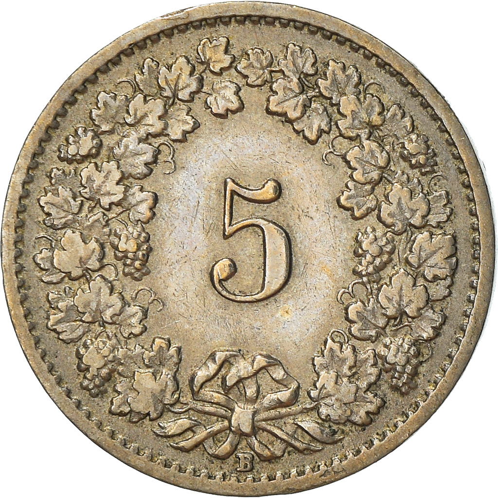 Coin, Switzerland, 5 Rappen, 1919, Bern, , Copper-nickel, KM:26
