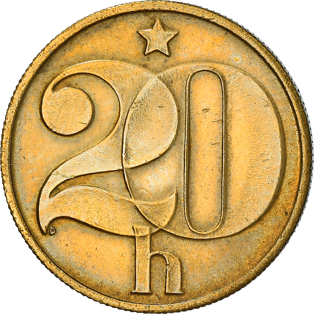 Coin, Czechoslovakia, 20 Haleru, 1990, , Nickel-brass, KM:74 | European ...