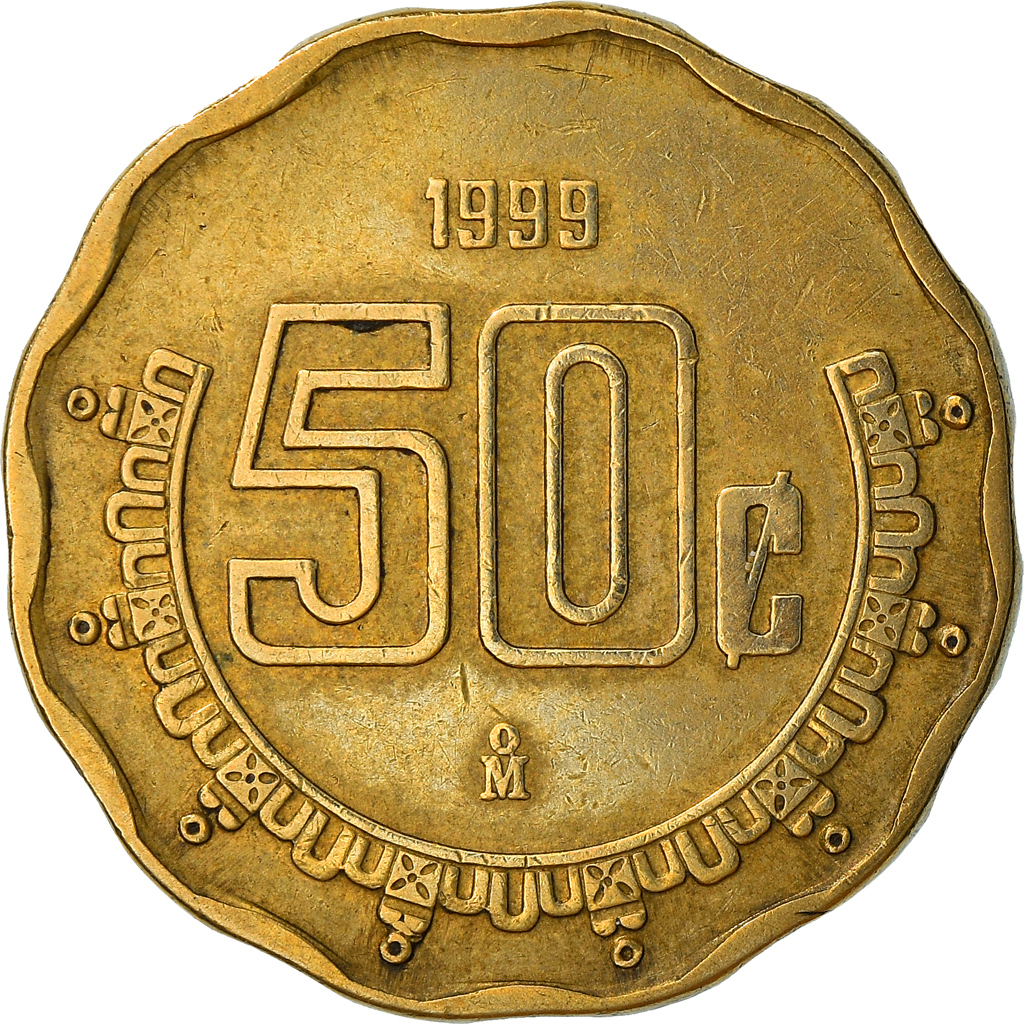 Coin, Mexico, 50 Centavos, 1999, Mexico City, , Aluminum-Bronze, KM:549