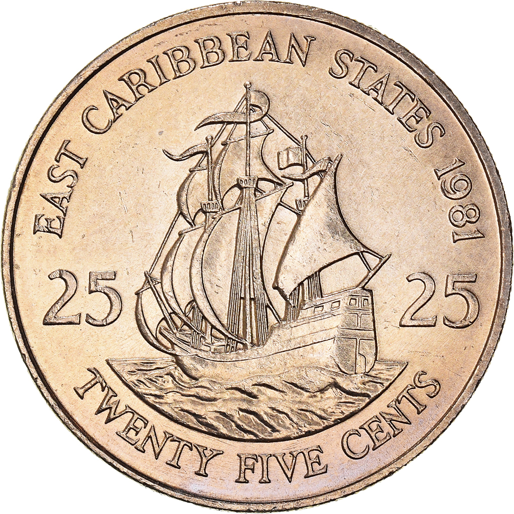 Coin, East Caribbean States, Elizabeth II, 25 Cents, 1981, | North ...