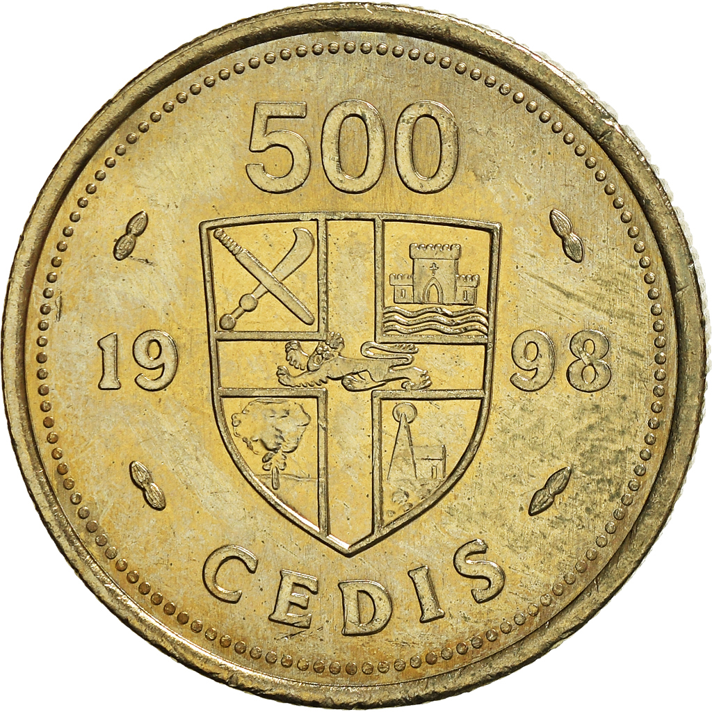 Coin, Ghana, 500 Cedis, 1998, , Nickel-brass, KM:34 | African Coins