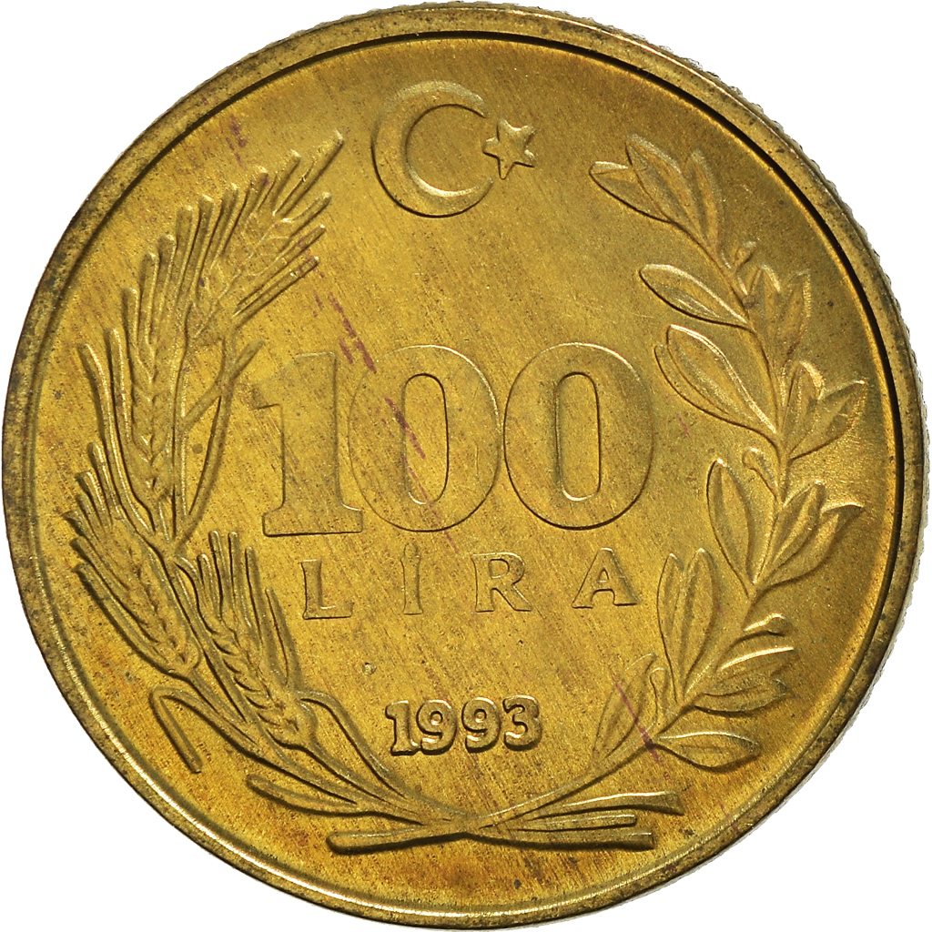 Coin, Turkey, 100 Lira, 1993, , Bronze-Aluminium | Asian and Middle ...