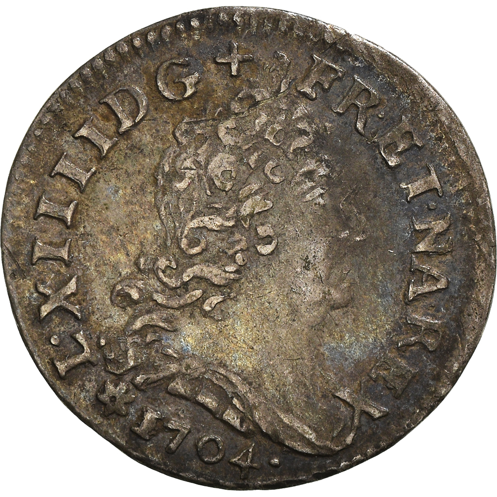 Coin, France, Louis XIV, 5 Sols aux insignes, 5 Sols, 1/16 ECU, 1704