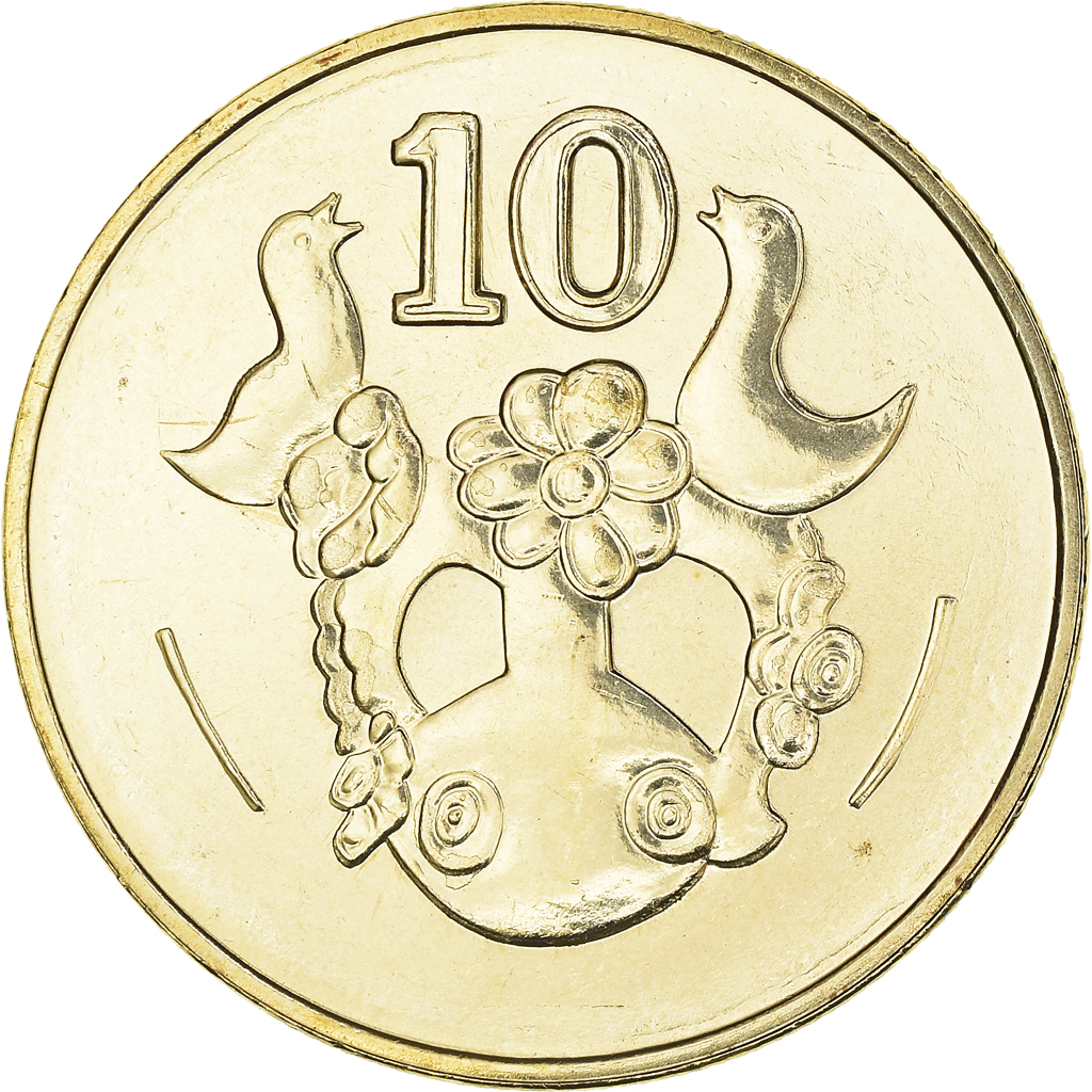 Coin, Cyprus, 10 Cents, 2004, , Nickel-brass, KM:56.3 | European Coins