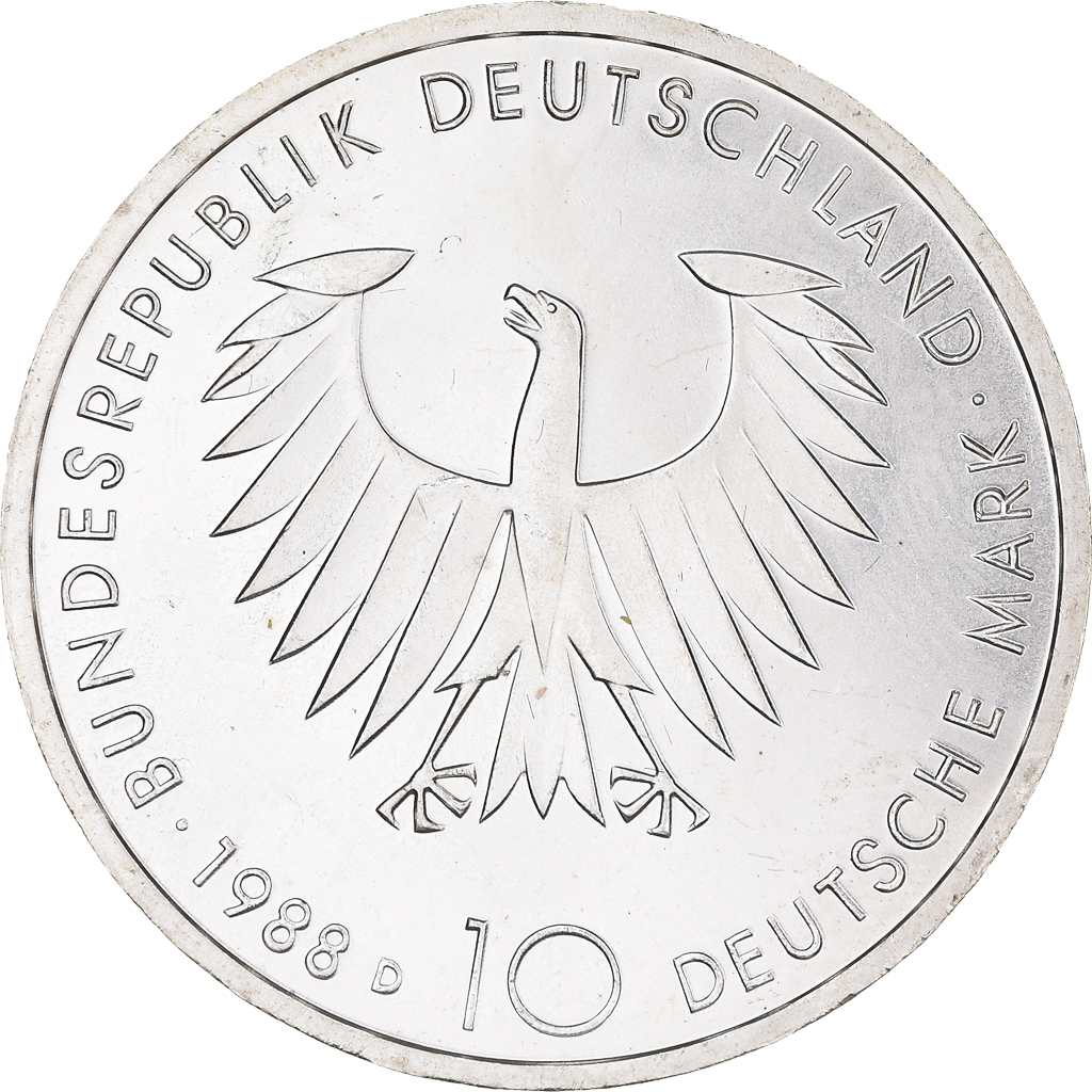 Coin, GERMANY - FEDERAL REPUBLIC, 10 Mark, 1988, Munich, Germany,