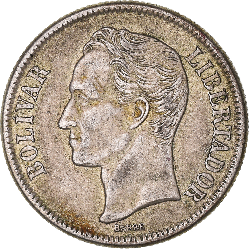 Coin, Venezuela, Gram 10, 2 Bolivares, 1945, Philadelphia, , Silver