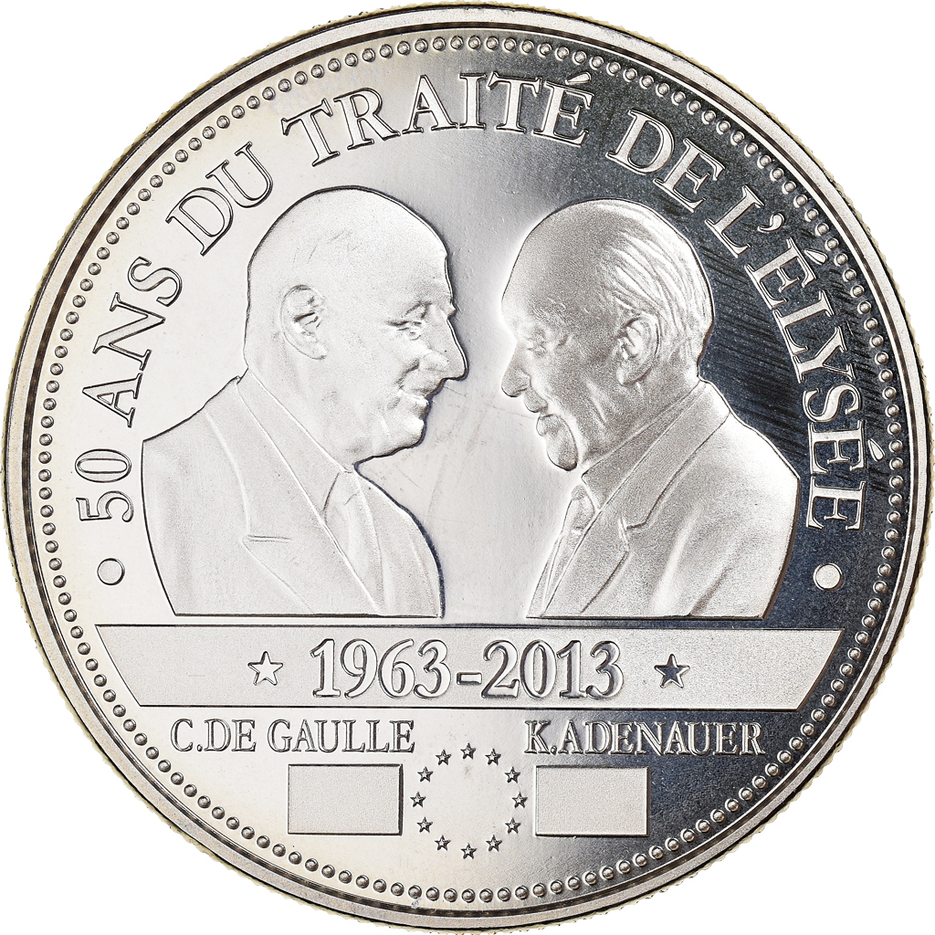 France, Medal, 50 Ans du Traité de l'Elysée, De Gaulle-Adenauer, Politics