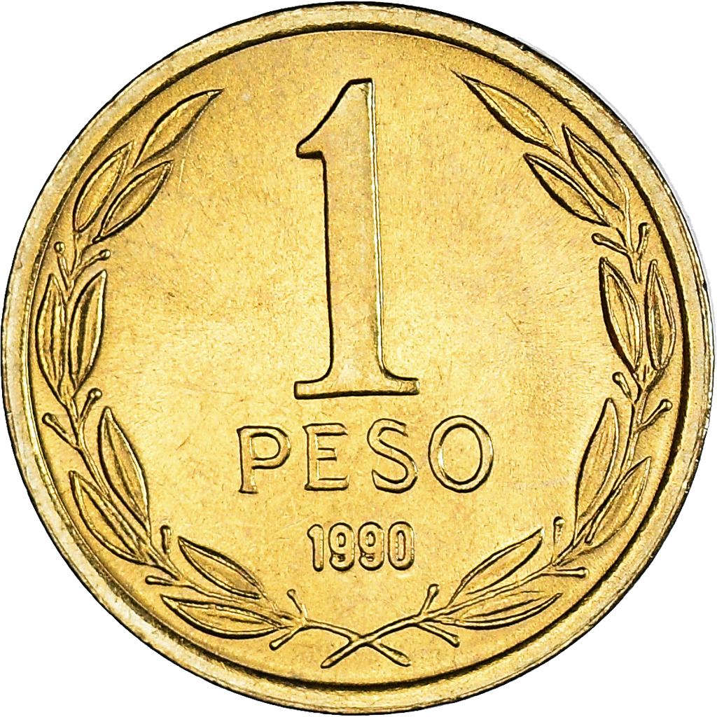 [#387481] moneda, chile, peso, 1990, sc, alumin - Compra venta en ...
