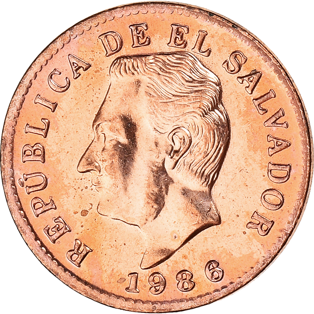 Coin, El Salvador, Centavo, 1986, Guatemala City, , Copper Clad Steel