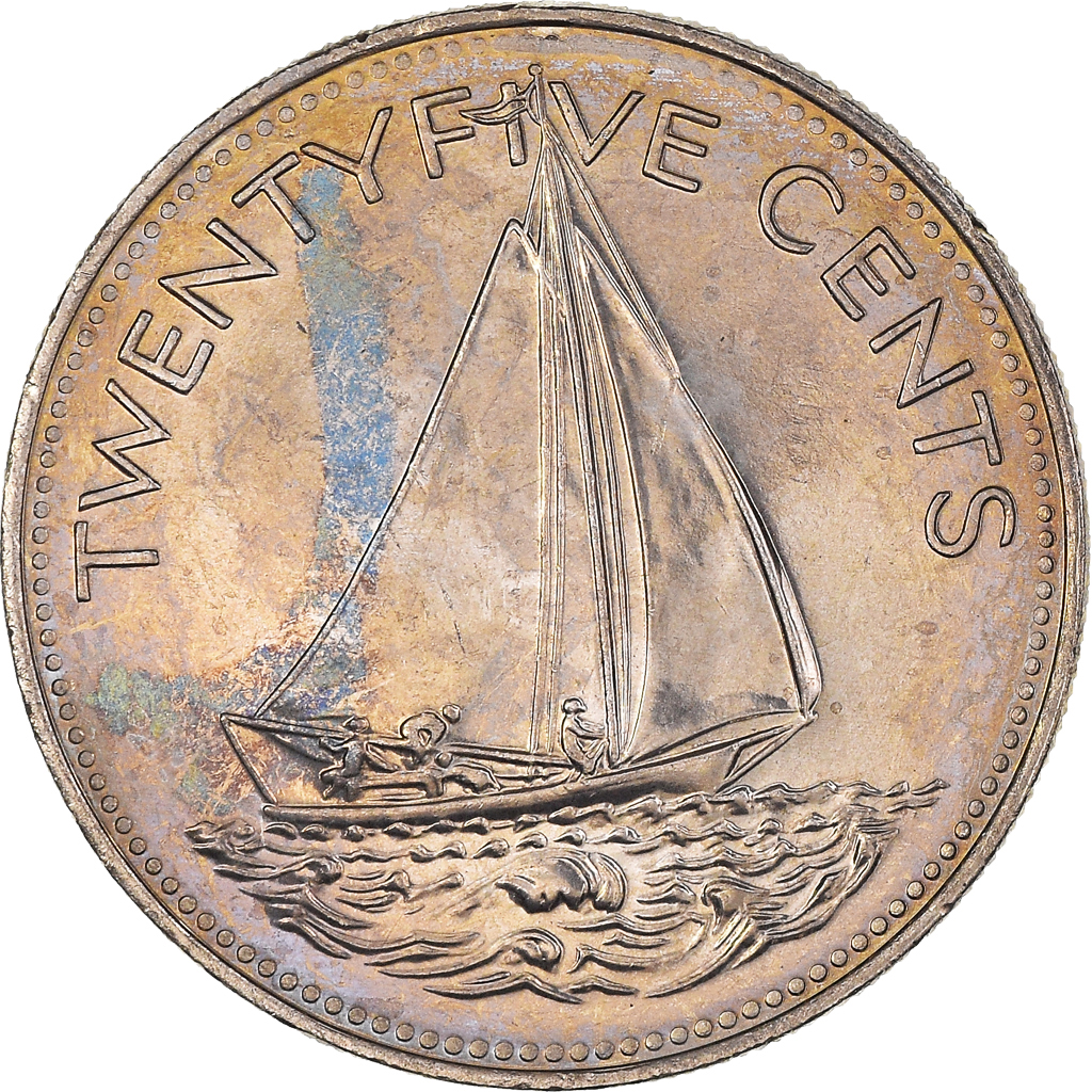 Coin, Bahamas, Elizabeth II, 25 Cents, 1991, , Copper-nickel, KM:63.2