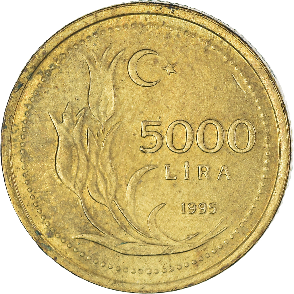 [#389653] moneda, turquía, 5000 lira, 1995, mbc - Compra venta en ...