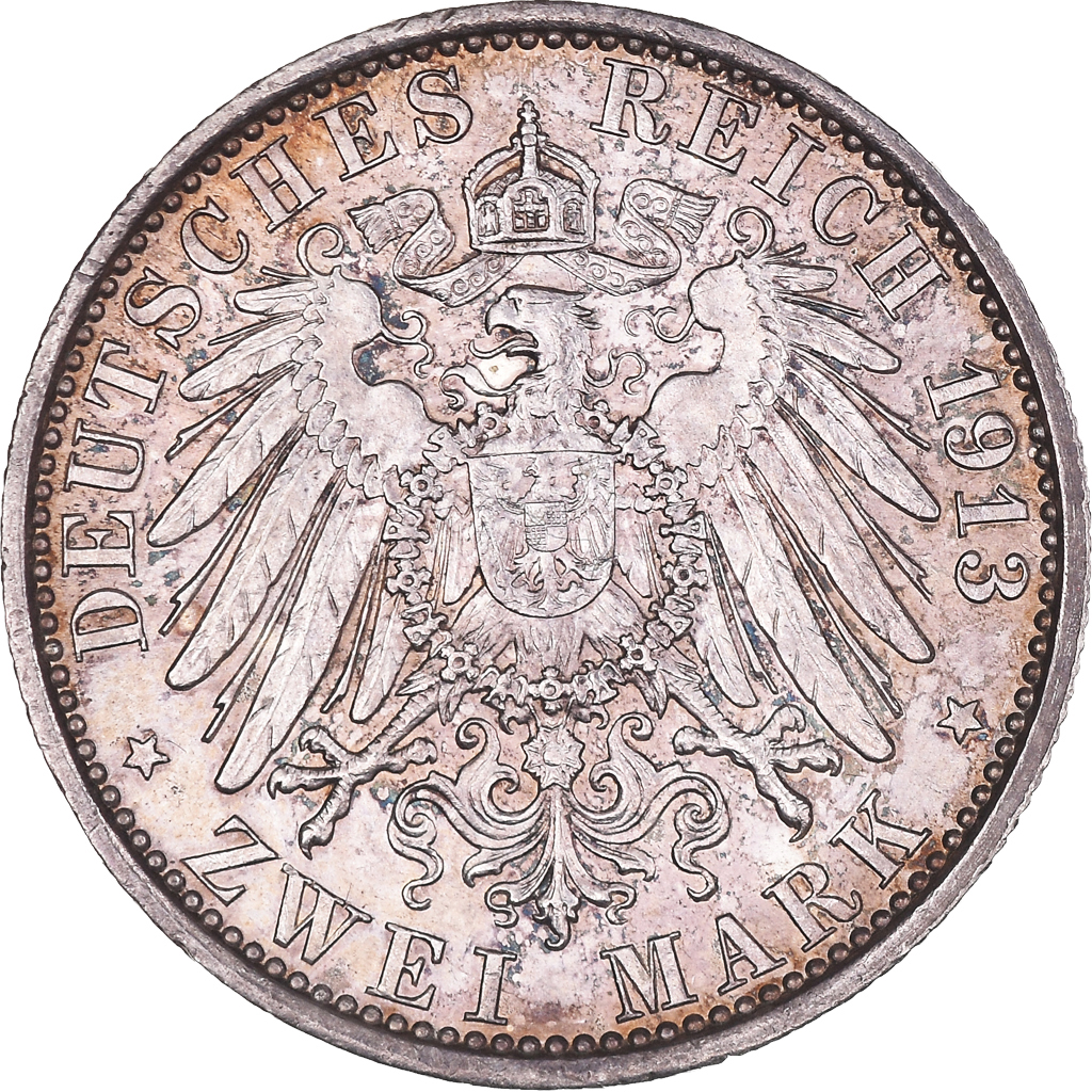 Coin, German States, PRUSSIA, Wilhelm II, 2 Mark, 1913, Berlin, , Silver