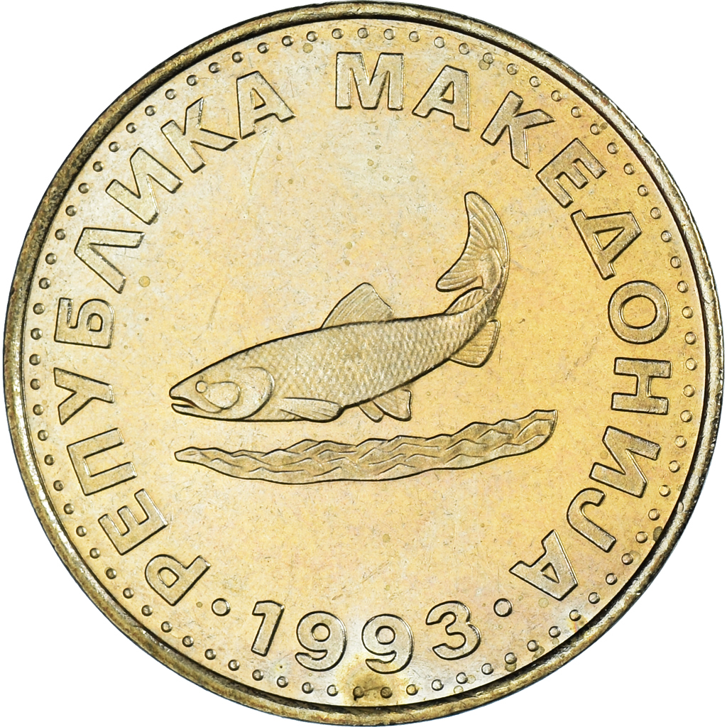 Coin, Macedonia, 2 Denari, 1993, , Brass, KM:3 | European Coins