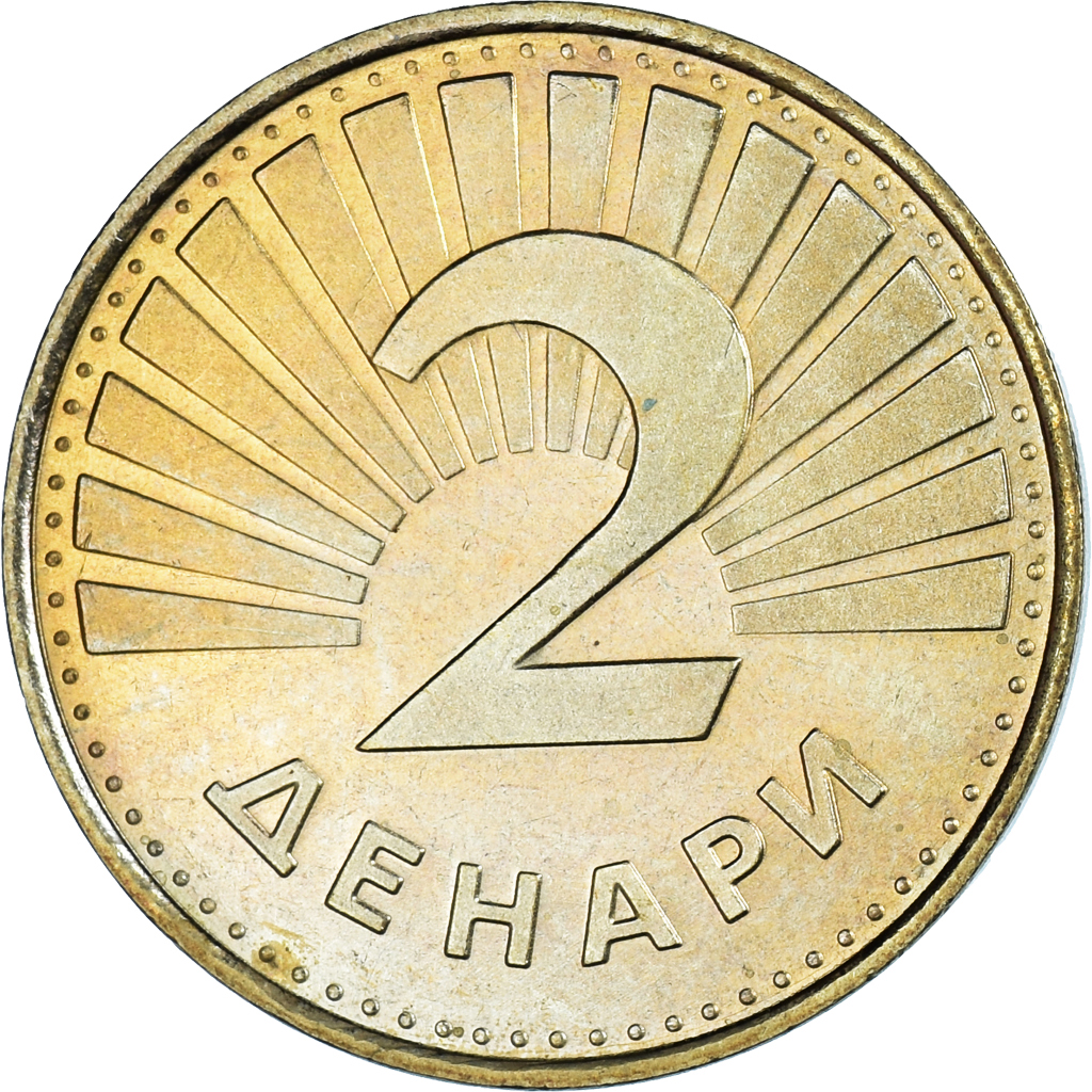 Coin, Macedonia, 2 Denari, 1993, , Brass, KM:3 | European Coins