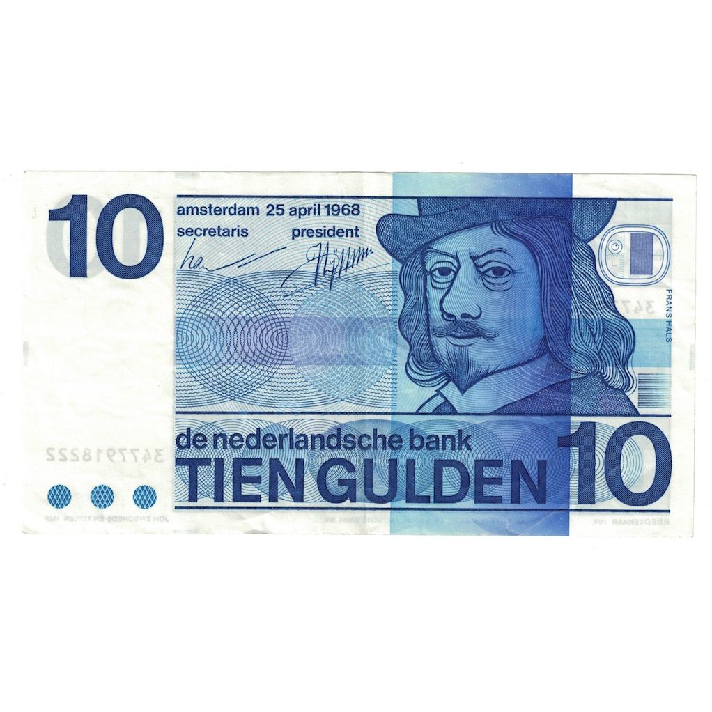 Banknote, Netherlands, 10 Gulden, 1968, KM:91b, AU(50-53) | World Paper ...