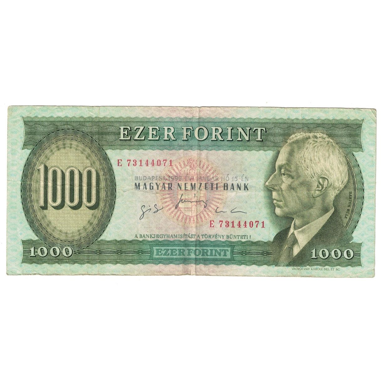Banknote, Hungary, 1000 Forint, 1996, KM:176c, EF(40-45) | World Paper Money