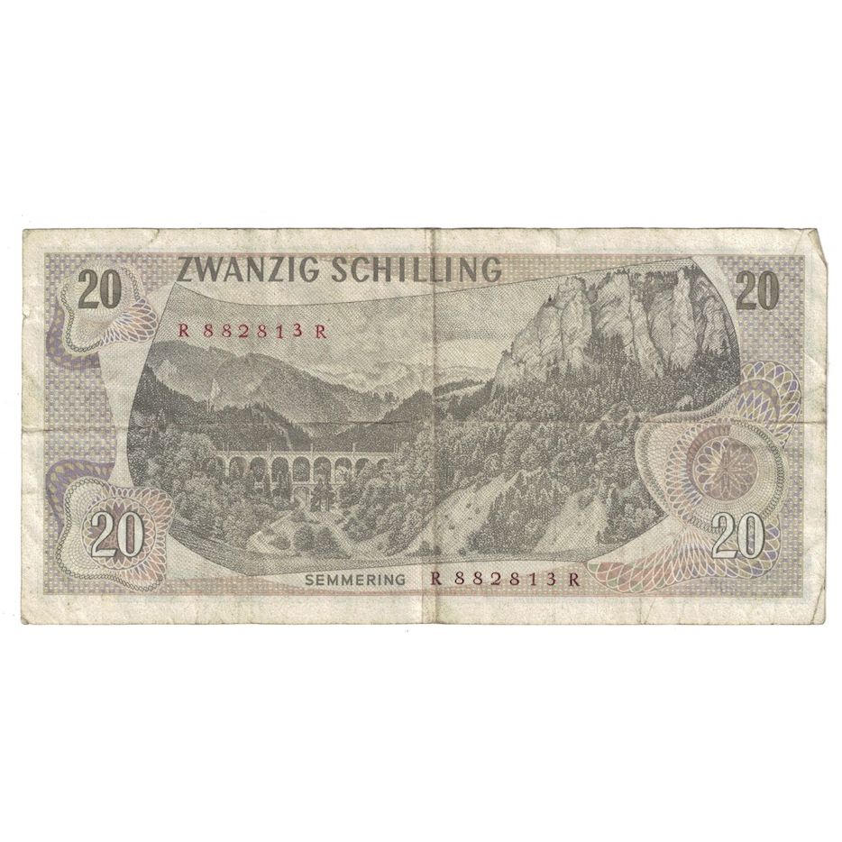 Banknote, Austria, 20 Schilling, 1967 (1968), KM:142a, VF(30-35)