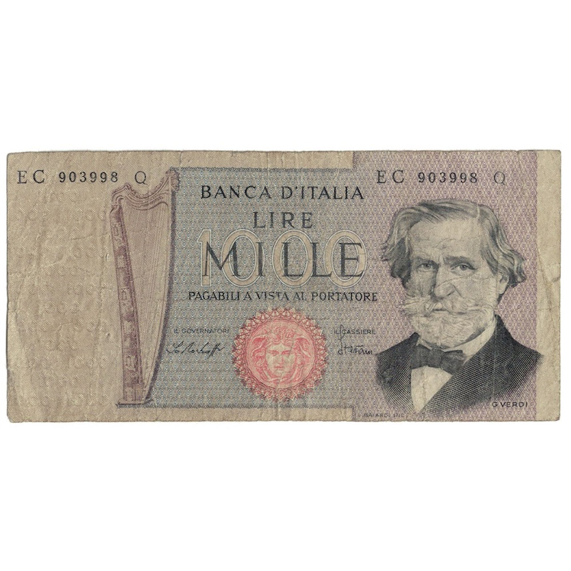 [#392326] billete, 1000 lire, 1977, italia, km: - Compra venta en ...