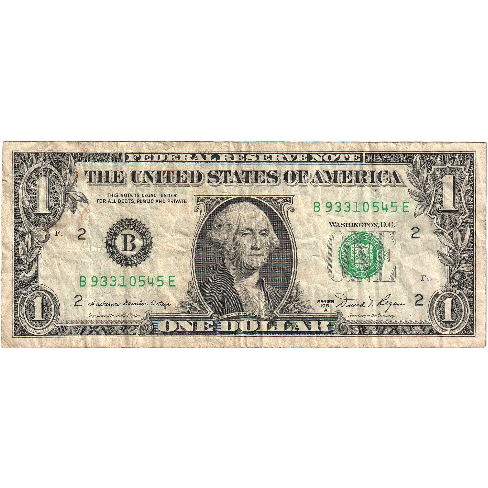 Banknote, United States, One Dollar, 1981A, New-York, KM:3601, EF(40-45)
