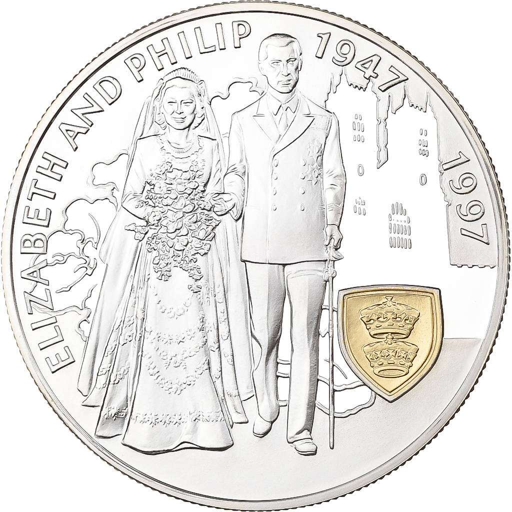 Falkland Islands, Elizabeth II, 5 Pounds, 1997, Silver, | South ...