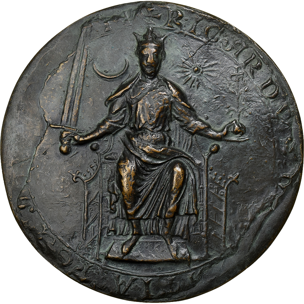 France, Medal, Grand Sceau de Richard Coeur de Lion, 1970, Bronze,