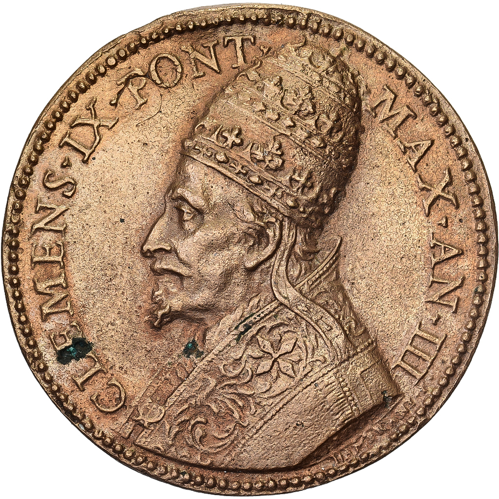 Vatican, Medal, Clément IX - Restauration du pont Saint-Ange, 1669, Copper