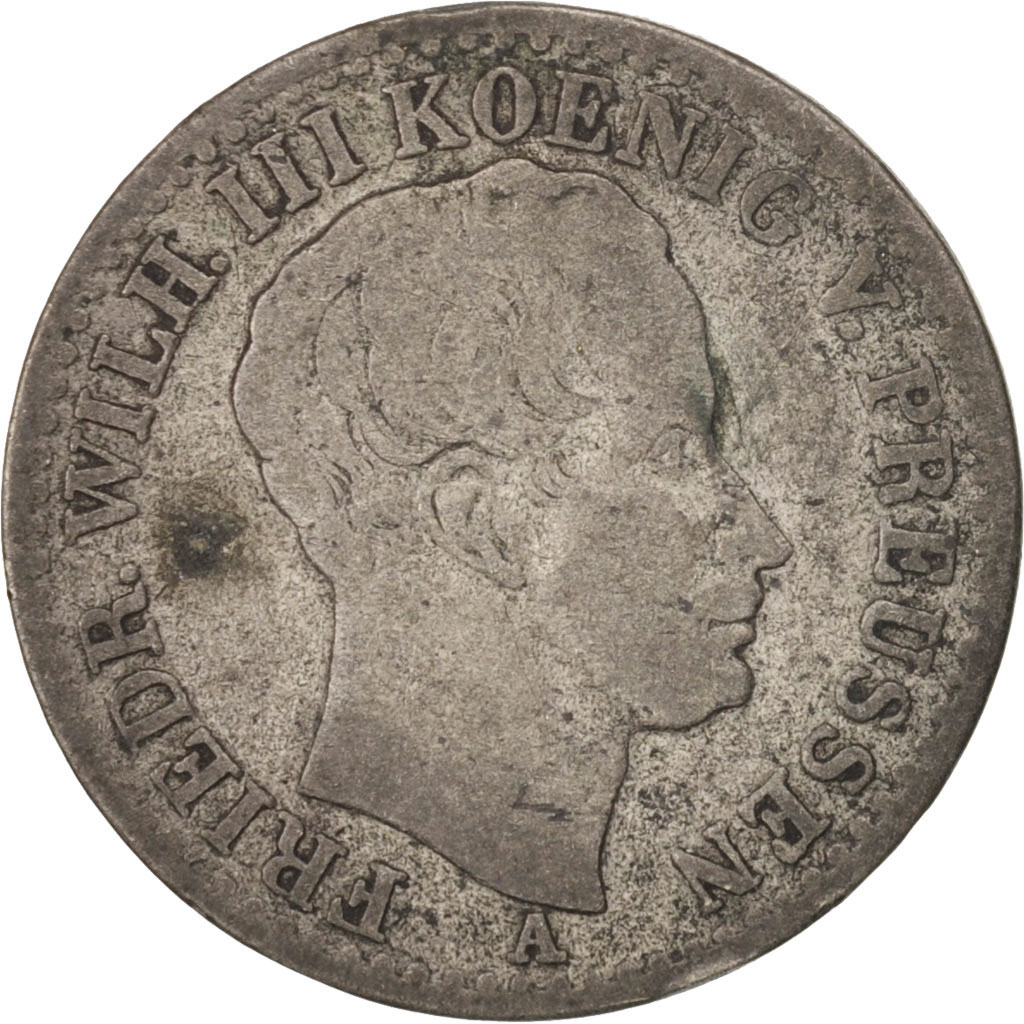Coin, German States, PRUSSIA, Friedrich Wilhelm III, 1/6 Thaler, 1826 ...