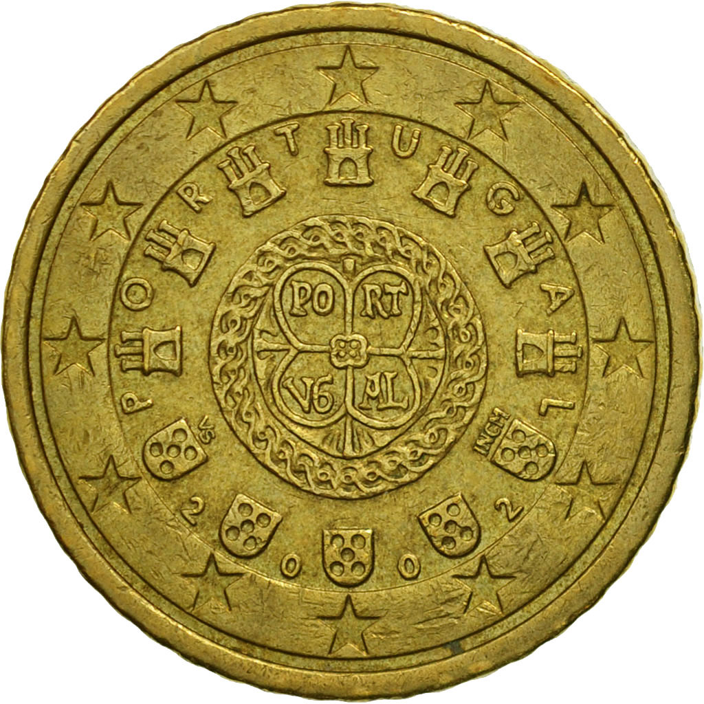 Portugal, 50 Euro Cent, 2002, , Brass, KM:745 | European Coins