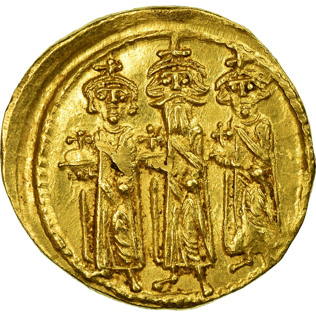 Coin, Heraclius, Constantine, Solidus, 637-638, Constantinople, , Gold