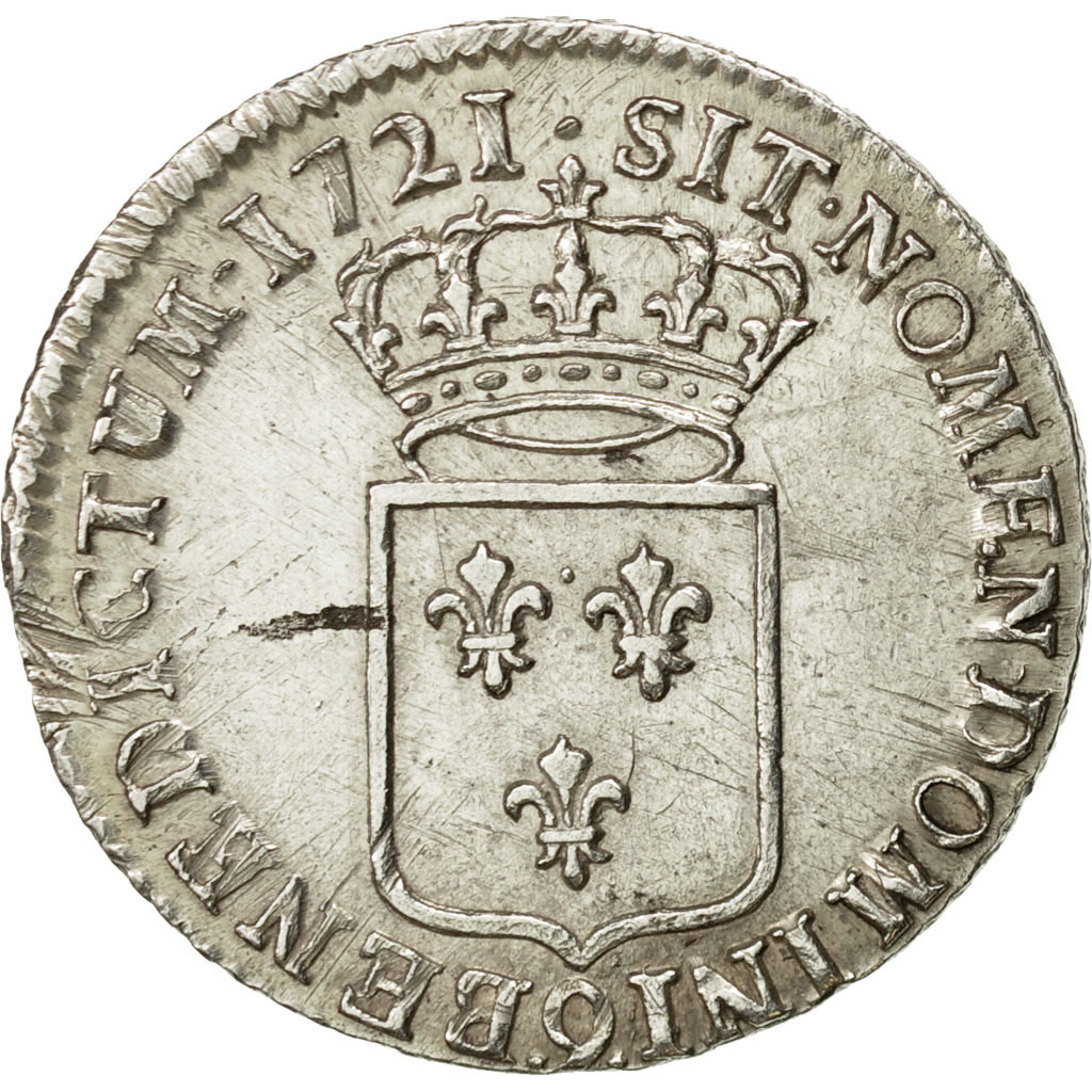 Coin, France, Louis XV, 1/3 Écu de France, 1/3 Ecu, 1721, Rennes,