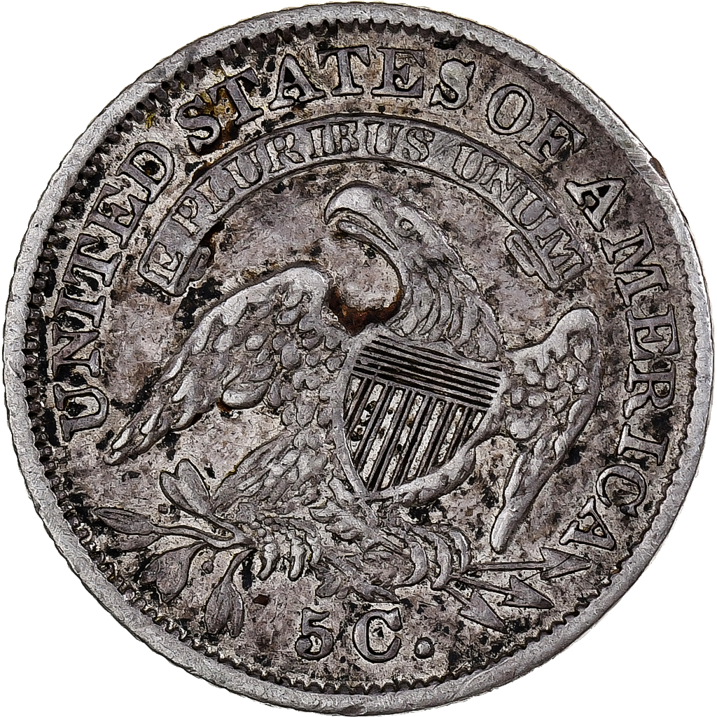 United States, Half Dime, Liberty Cap, 1835, Philadelphia, Silver,