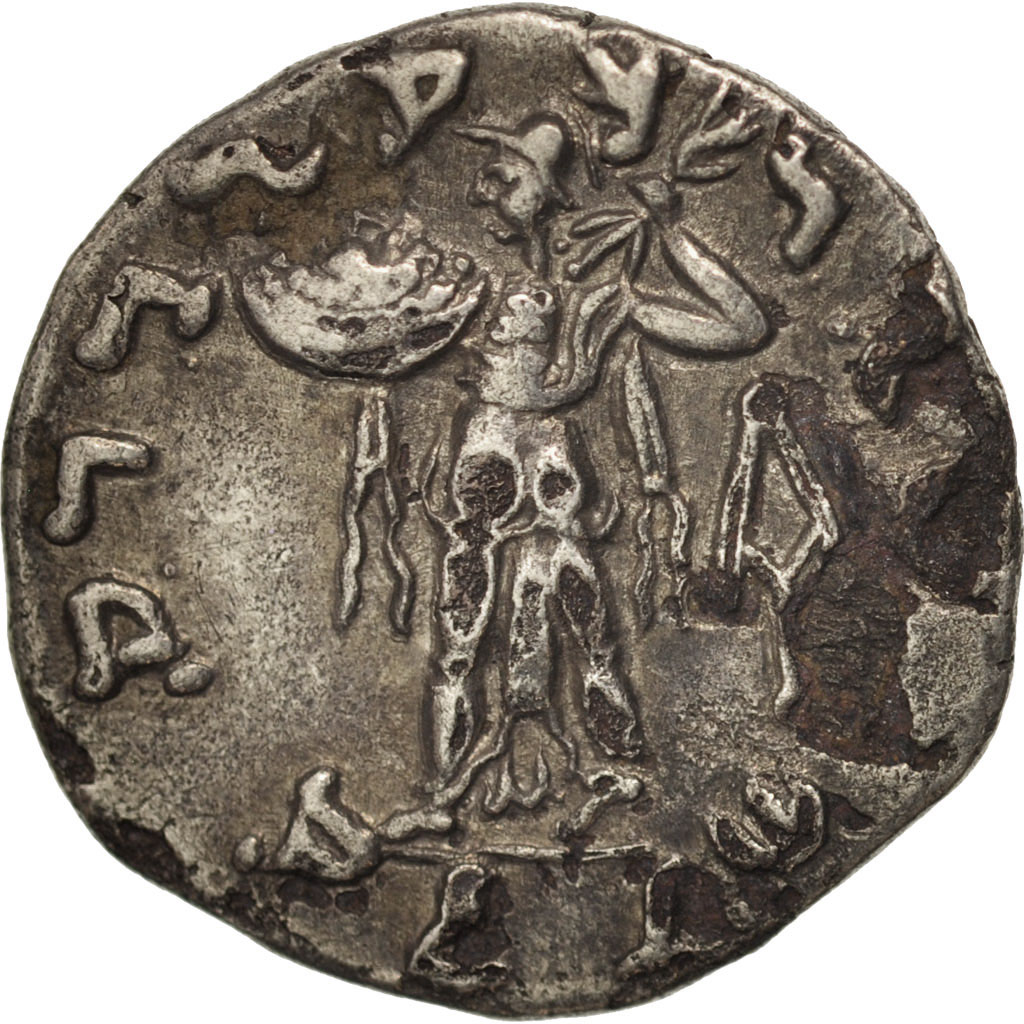 Baktrian Kingdom, Menander, Drachm, ca. 165-130 BC, Fourrée, Silvered ...