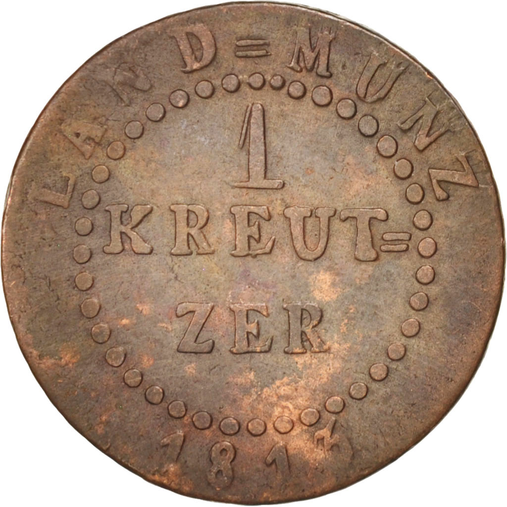 Coin, German States, BADEN, Karl Ludwig Friedrich, Kreuzer, 1813,