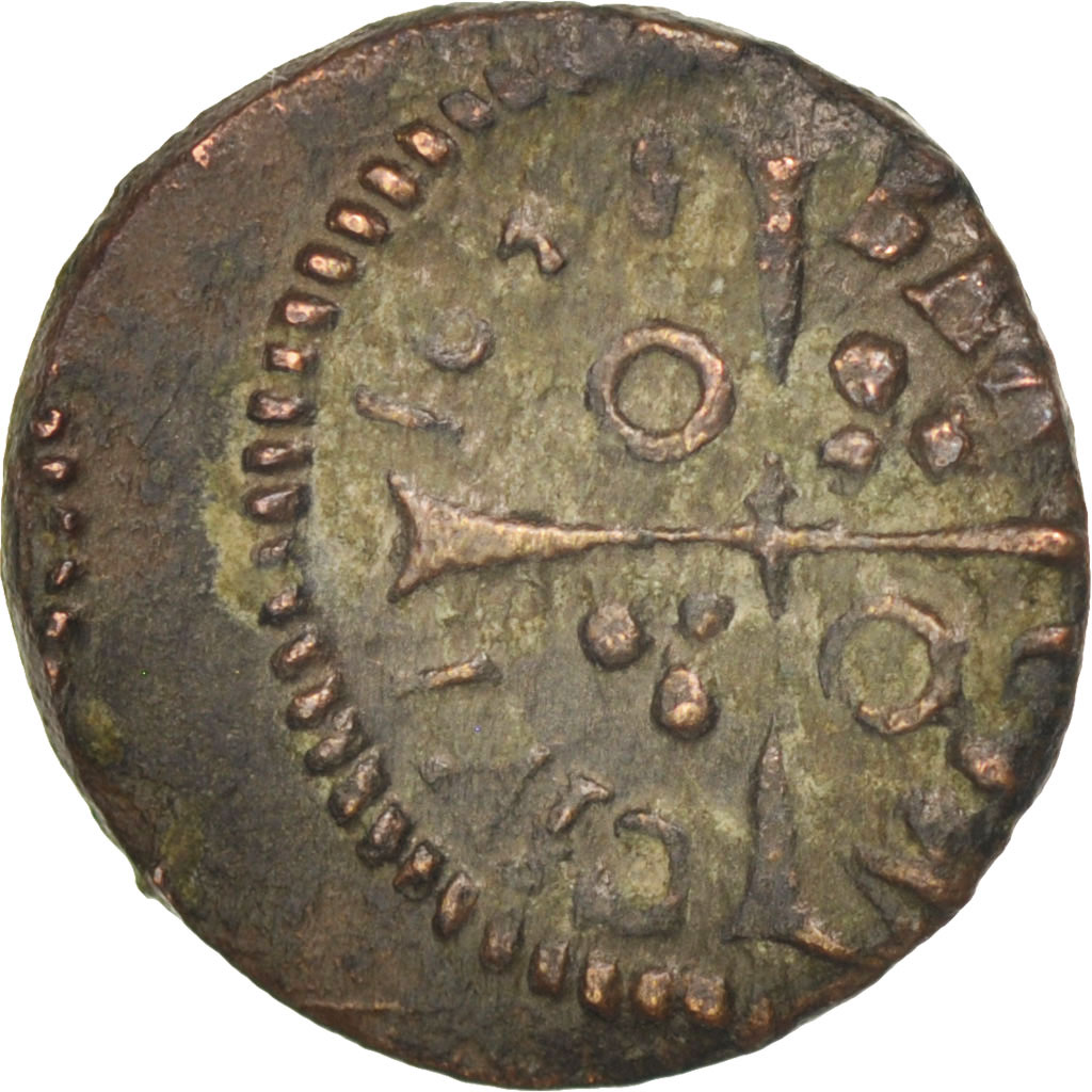 Coin, Spain, CATALONIA, Louis XIV, Dinero, 1648, Barcelona, , Copper
