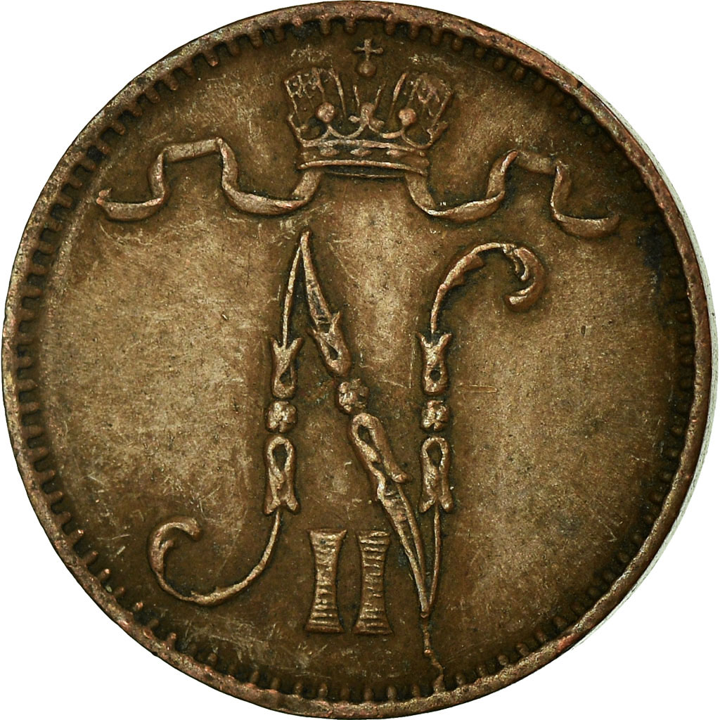Coin, Finland, Nicholas II, Penni, 1909, , Copper, KM:13 | European Coins
