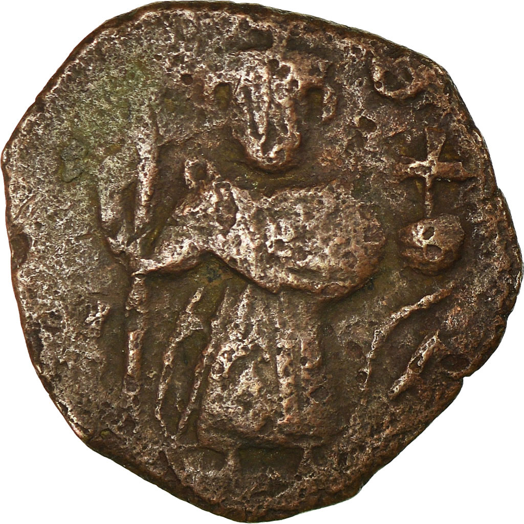 Coin, Constans II, Follis, 641-668 AD, Constantinople, , Copper