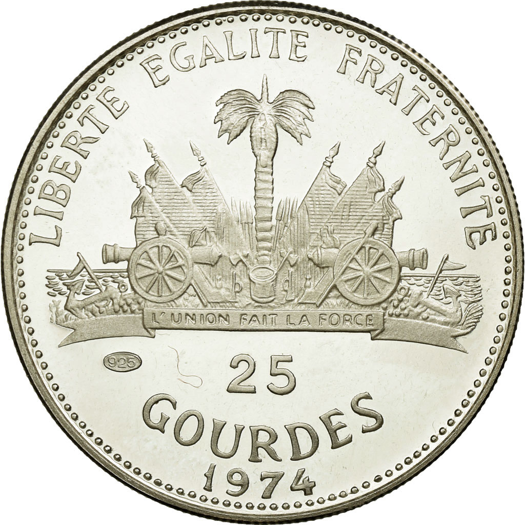 Coin, Haiti, 25 Gourdes, 1974, , Silver, KM:102 | North & Central ...