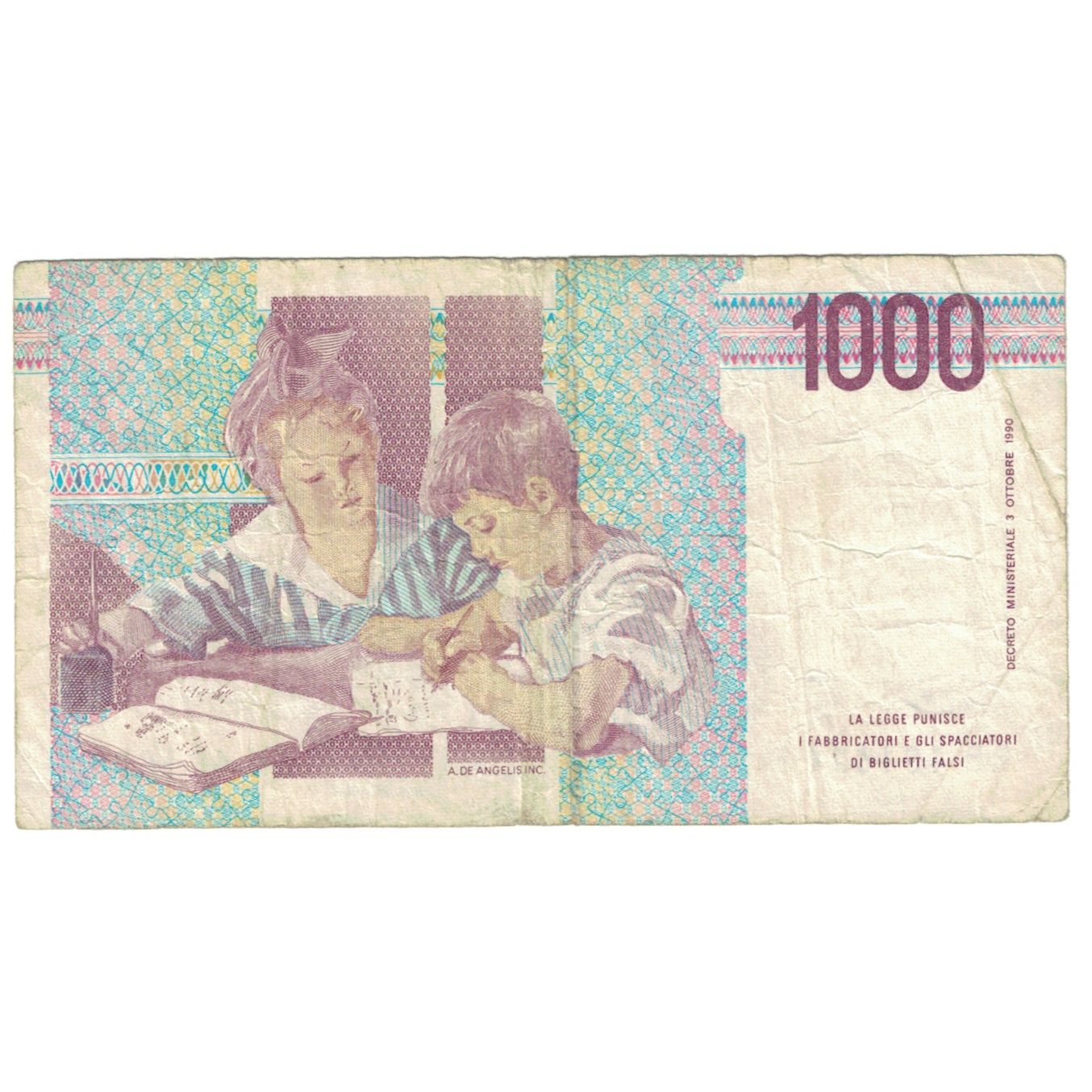 [#609901] billete, 1000 lire, 1990, italia, 199 - Compra venta en ...