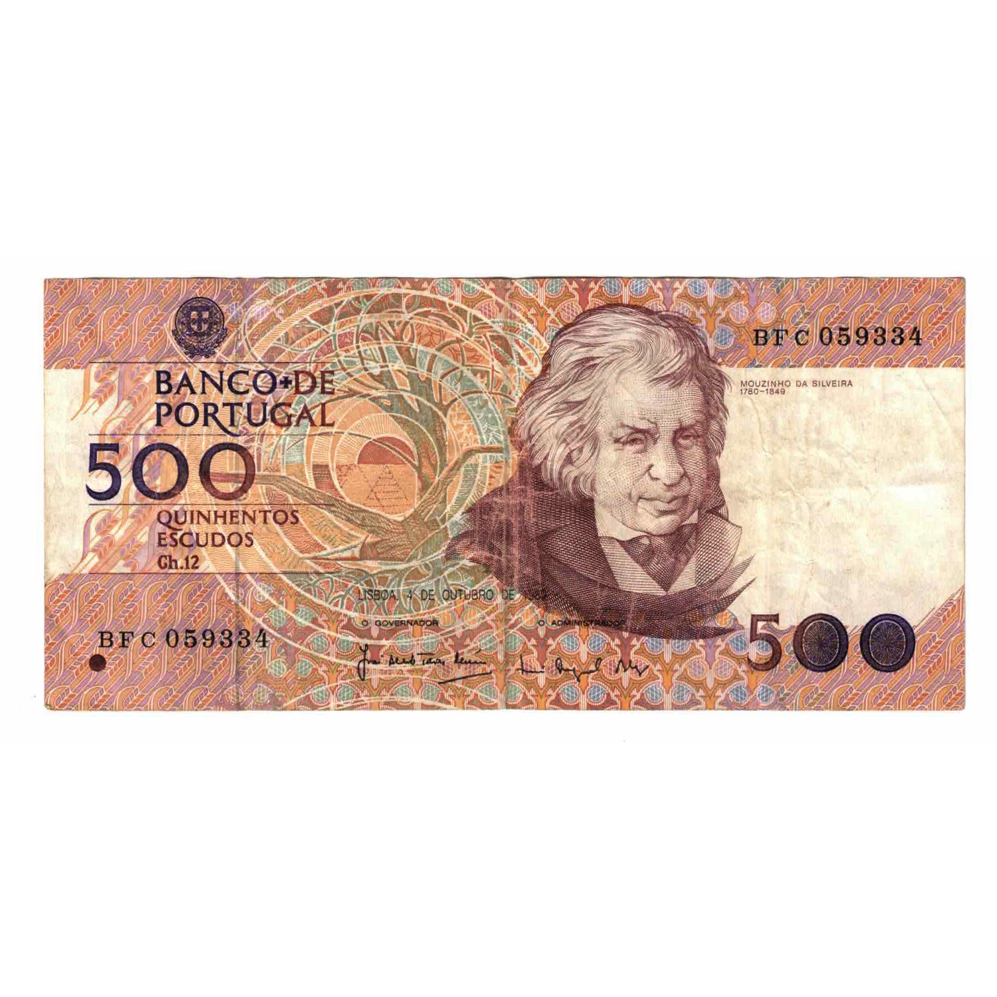 Banknote, Portugal, 500 Escudos, 1989, 1989-10-04, KM:180c, EF(40-45)