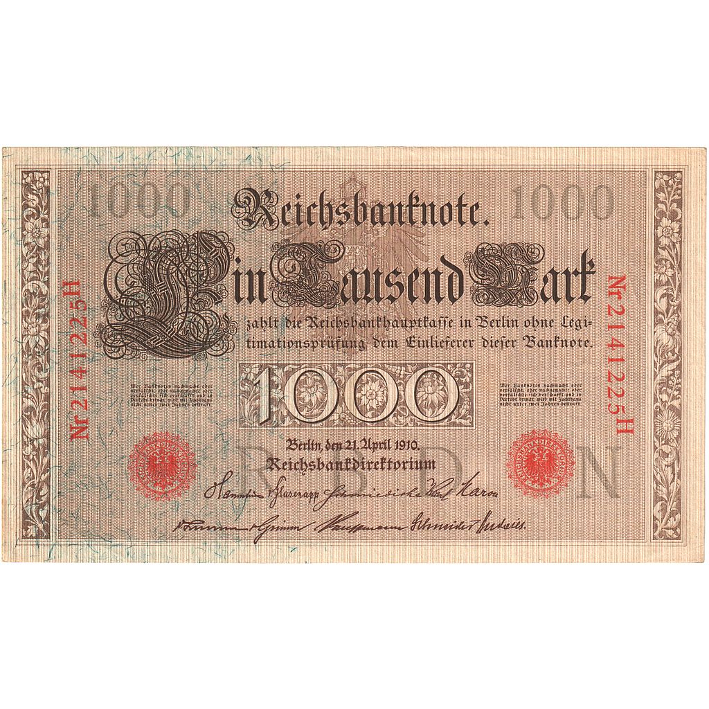 Banknote, Germany, 1000 Mark, 1910-04-21, KM:44b, AU(55-58) | World ...